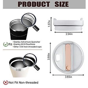 40oz Tumbler Lids Replacement for Stanley Cup,Replacement Spill Proof Splash Resistant Tumbler Lids Reusable Tumbler Cover for Stanley and More Coffee Mugs (Pink)