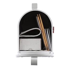 Architectural Mailboxes Admiral Aluminum Post Mount Mailbox, Compatibility Code A, ADM11WAM, Textured White, Medium Capacity
