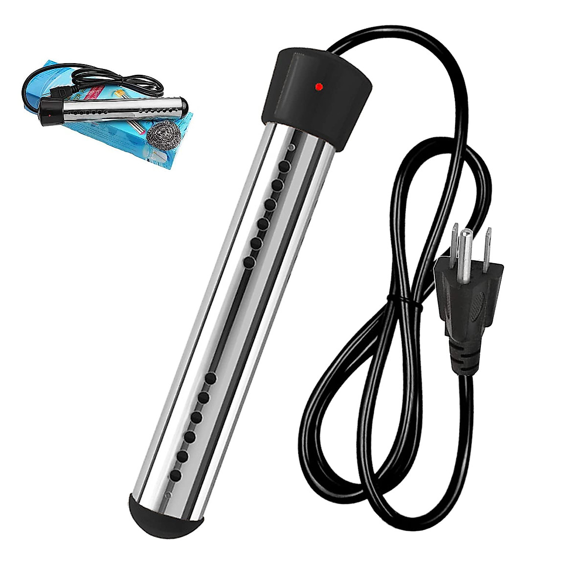 MUFUN 1500W Immersion Water Heater, Portable Submersible Water Heater with 304 Stainless Steel Guard as Electric Pool Heaters for Inground Pools, Perfect for Home, Inflatable Pool and Camping