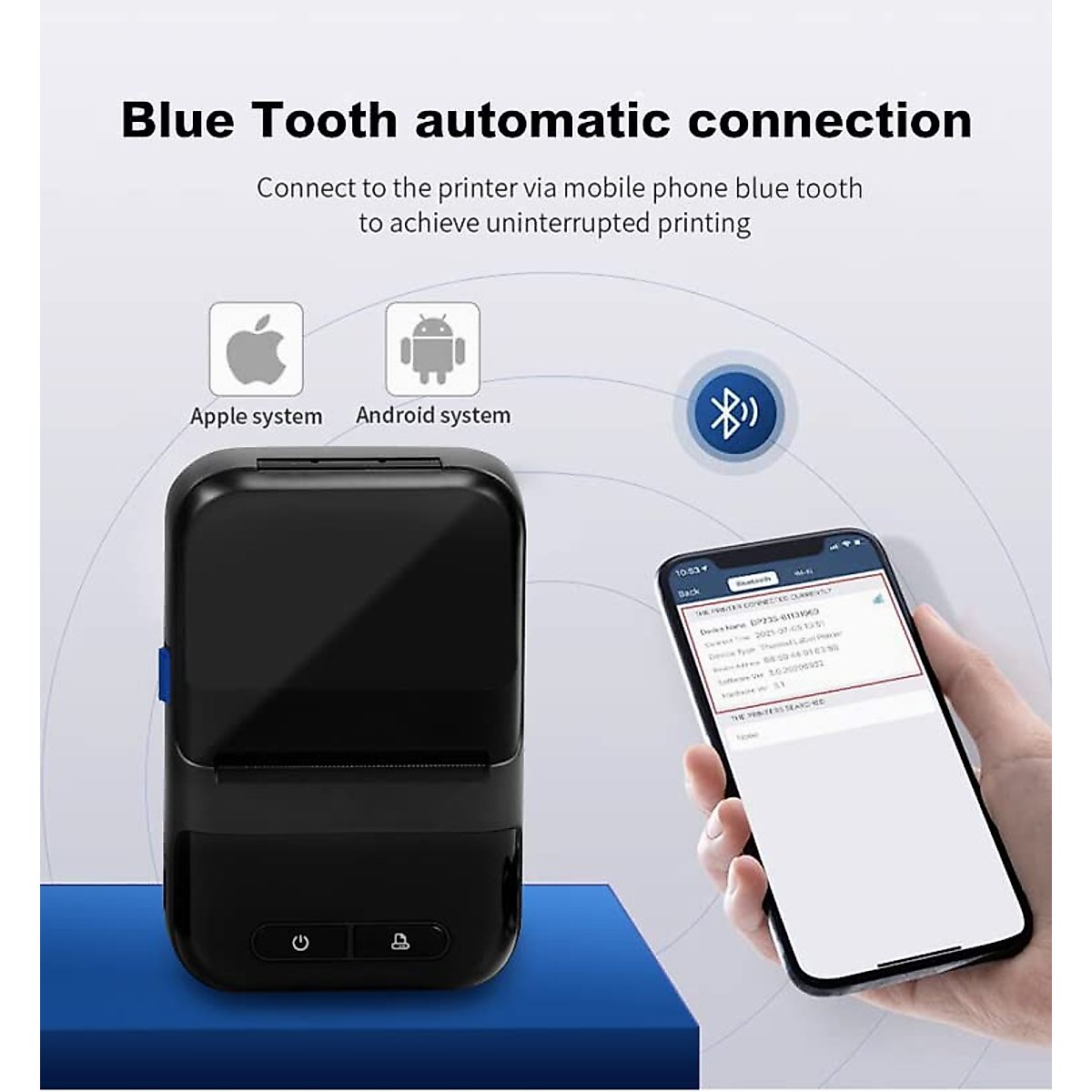 Barcode Thermal Printer Bluetooth 58mm bar Code Label Wireless Portable Handheld Thermal Label Printer 2 inch Free APP iOS Android PC
