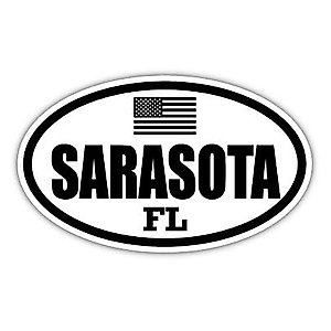 3 Pack Reflective Sarasota FL Florida Sarasota County Stealthy US Flag Euro Decal Sticker Vinyl for Hard Hats, Bottles, Glass, Toolbox 2" x 3"