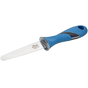 CUDA 3.5" Shucking Knife | Titanium Bonded Rust & Corrosion Resistant Stainless Steel Oyster Prying & Shucking Tool with Non-Slip Scale Pattern Grip