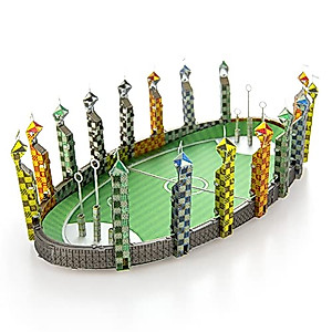 Fascinations Metal Earth Harry Potter Quidditch Pitch 3D Metal Model Kit Bundle with Tweezers