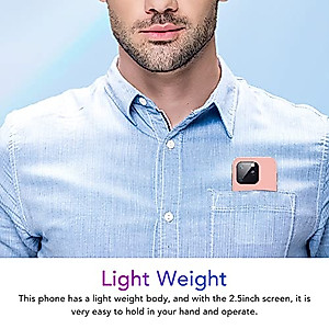 Hilitand Mini 3G Mobile Phone, 2.5 inches Pocket Cellphone, 1GB RAM 8GB ROM, Quad Core CPU, Support Bluetooth, WiFi, Memory Card Expansion, Unlocked Smartphone for Students(Sakura Pink)