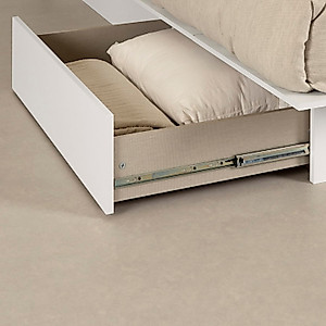 South Shore Step One Platform Bed with Drawers, King 80-in, Pure White