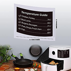 RYGRZJ Air Fryer Conversion Chart Sticker,Air Fryer Accessories Cook Times,Kitchen Conversion Chart,Air Fryer Cooking Times Chart Sticker,Air Fryer Magnetic Cheat Sheet Set