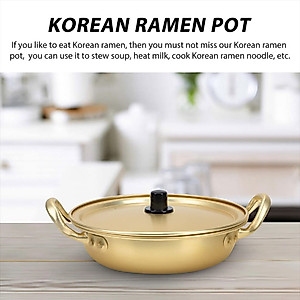ERINGOGO 1 Set Ramen Pot Clay Pot for Cooking Saucepan with Korean Drama Korean Ramyun Pot Cooking Pot Stovetop Pots Stainless Steel Camping Cookware Household Pot Aluminum Steam Vegetable