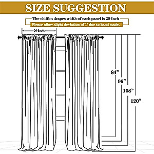 Orange Chiffon Backdrop Curtain 10FT Sheer Curtains 2 Panels 29x120-Inch Chiffon Fabric Drapes for Wedding Ceremony Voile Curtains Photography Backdrop Drapes Party Stage Decoration