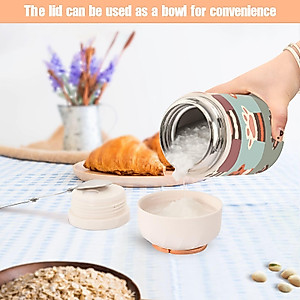 CUPADA Cute Cats Paws Food Jar for Hot and Cold, Funny Insulated Food Jars Vacuum 17OZ with Folding Spoon for Work Trip Picnic Camping