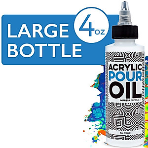 IMPRESA Acrylic Pouring Oil - 100% Silicone - Ideal Silicone Lubricant for Art Applications - Large 4 Ounces (includes Pipette) - Made in The USA