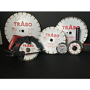 Trabo 7 Inch Masonry Turbo Rim Diamond Metal Bond Blade for Cutting Cement, Pavers, Concrete with Rebar, Natural Stone and More, with 7/8 Inch Arbor with 5/8 Inch Reducer Ring