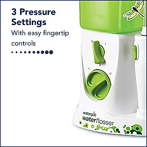 Waterpik Water Flosser for Kids, Countertop Water Flosser for Children and Braces, WP-260, Green