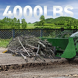 YITAMOTOR 60" 4000LBS Clamp on Pallet Forks Light Duty Forks for Tractor Loader Bucket with Adjustable Stabilizer Bar
