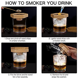 KYKUSS Cocktail Smoker Kit with Wood Chips for Whiskey Drinks,Cocktail Smoker Kit for Bourbon