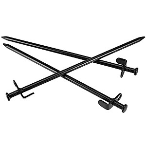 SEHOI 20 Pack 12 Inches Tent Stakes, Heavy Duty Steel Solid Tent Stakes Pegs, Multiuse Tarp Pegs Camping Stakes for Outdoor Camping Canopy and Tarp, Black