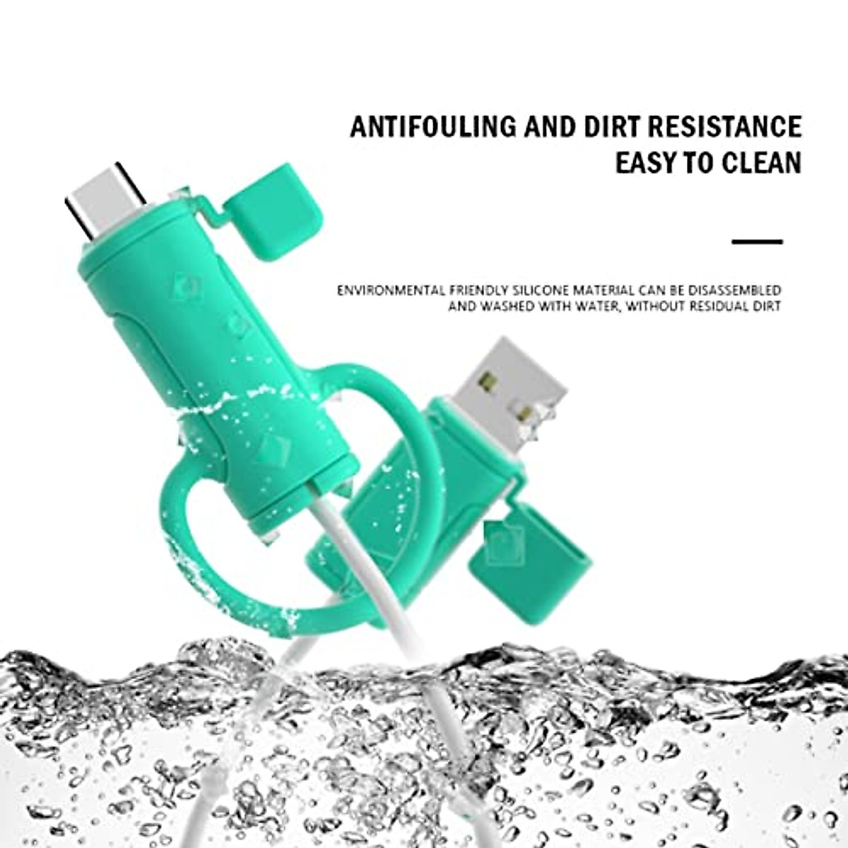 BGNTBUK Magnetic Type C Cable Fast Charging Data Soft Silicone Data Cable Cover Suitable for Type C Charging Cable Charger Cover C to C 6ft