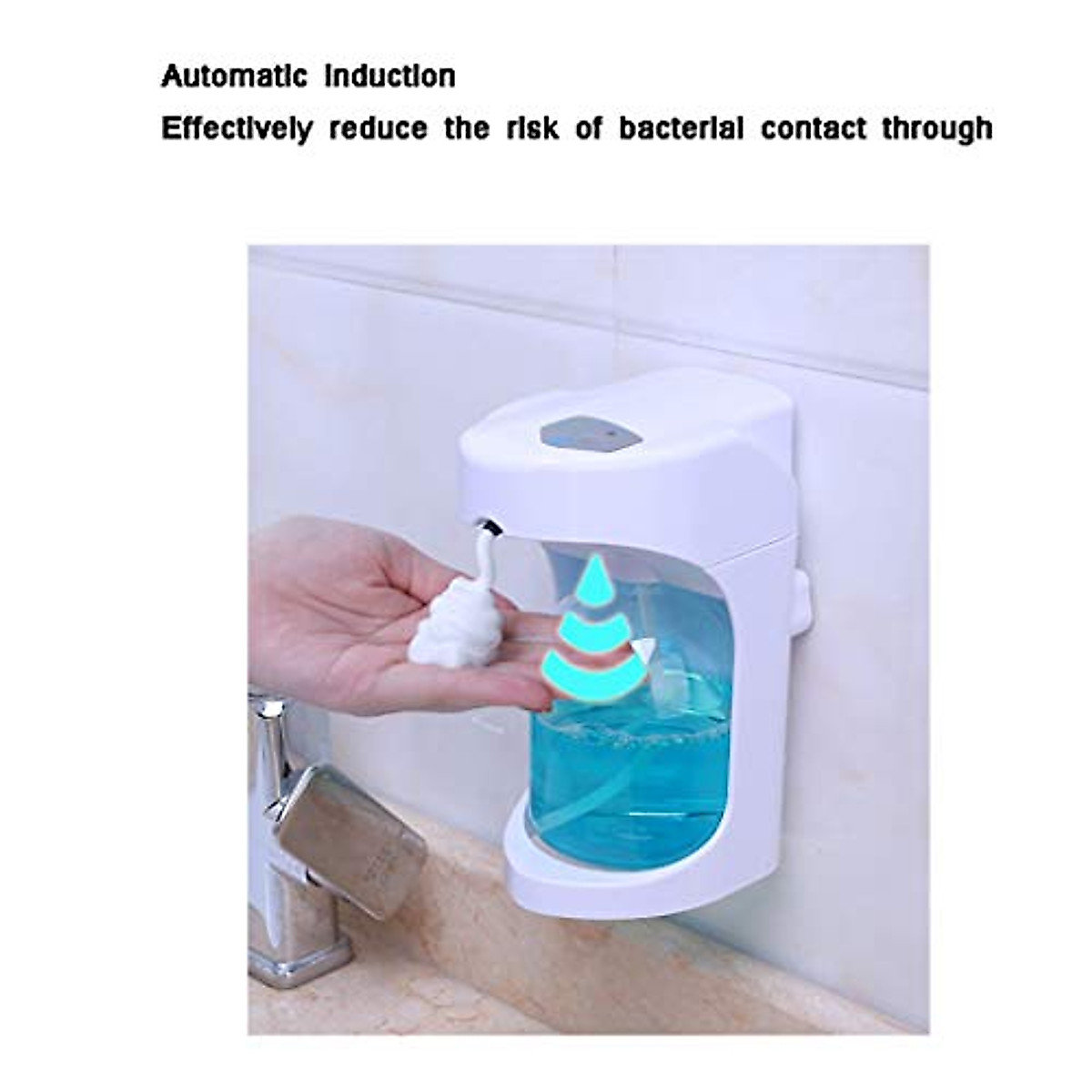 FKJLUN Hand Soap Dispenser Pump Automatic Foam Hand Sanitizer Induction Soap Dispenser Hand Sanitizer Bottle to Soap Dispenser Mobile Phone Wall Hanging Hand Lotion Bottle for Bathroom (Color : Red)