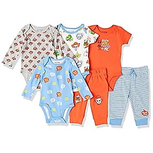 Amazon Essentials Disney | Marvel | Star Wars Unisex Babies' 6-Piece Outfit Set - Discontinued Colors, Pack of 6, Toy Story Play Nice, Newborn