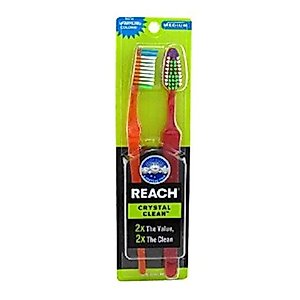 Reach Crystal Clean Value Count Toothbrush, Medium, 2-Count (1 Pack)