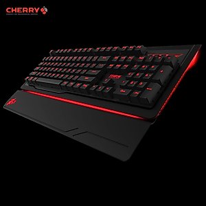 1STPLAYER Steampunk Mechanical Gaming Keyboard, Cherry MX Red Switches, Backlit Red LED, 104 Keys Full Size