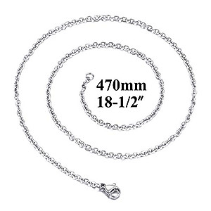 30 Pack 18 Inch Necklace Chain Stainless Steel Link Cable Chain Necklace with Lobster Clasps for DIY Jewelry Making