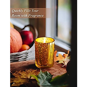 Viseeko Lavender Scented Candles, Vanilla Christmas Candle Gifts for Women, Fall Candles, Gold Votive Candles for Wedding, 100% Natural Soy with Cotton Wick, 6.3 oz, 36 Hours Burn, 1 Pack