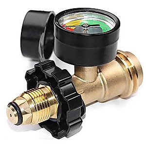 DOZYANT POL Propane Tank Adapter with Gauge Universal Fit Convert POL LP Tank Valve to QCC1 / Type1, Propane Tank Gauge Old to New Connection Adapter Type