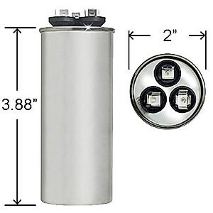 620762 - 35 + 5 uf MFD 370 / 440 Volt VAC - Round Dual Run Capacitor Fits Miller Intertherm
