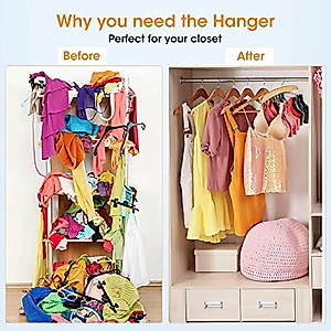 Bra Hanger, Tenyond Tank Tops Hangers Natural Wood Bra Holder Hanger Space Saving Closet Organizer and Storage Rack for Bras, Tank Tops, Camisoles-2 Pack
