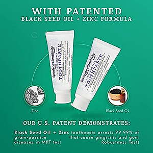 Sprinjene Fluoride Free Toothpaste for Sensitive Teeth & Gum Fresh Breath Helps Dry Mouth Natural Non Fluoride Toothpaste for Adult SLS Free, Toxic Preservative Free with Black Seed Oil & Zinc 2 Pack