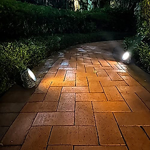 EiGreen Solar Landscape Lights, Garden Rock Lights Outdoor,2 Pack 10 LED Waterproof Outdoor Landscape Lights Rock with Ground Plug,Garden Outdoor Decoration (Warm White, 2pack)
