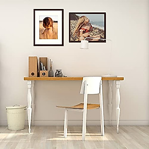 Golden State Art, 16x20 Picture Frame with Mat for 11x14 - High Definition Glass Wall Mounting Horizontal Vertical Display (Brown, 1 Pack)