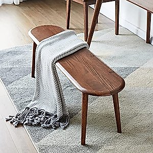 HomSof Natural Oak Wood Bed Bench for Dining Room, Walnut 39.4"