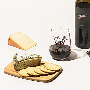 SOCOARZR Sister Gifts,Mothers Day, Valentines Day,Christmas,Birthday Gifts for Sister,Women,Friend - You are the sister I go to choose Wine Glass for Sisters in Law