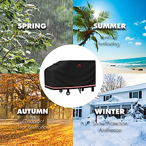 Turtle Life Grill Griddle Cover, Heavy Duty Flat Top Gas Smoke Grill Cover for 28" Blackstone Cooking Station, Medium, Black, 46" Wx24 Dx26 H