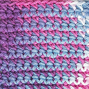 Bernat Handicrafter Cotton Ombre Yarn, 1.5 oz, Gauge 4 Medium, 100% Cotton, Purple Perk Ombre