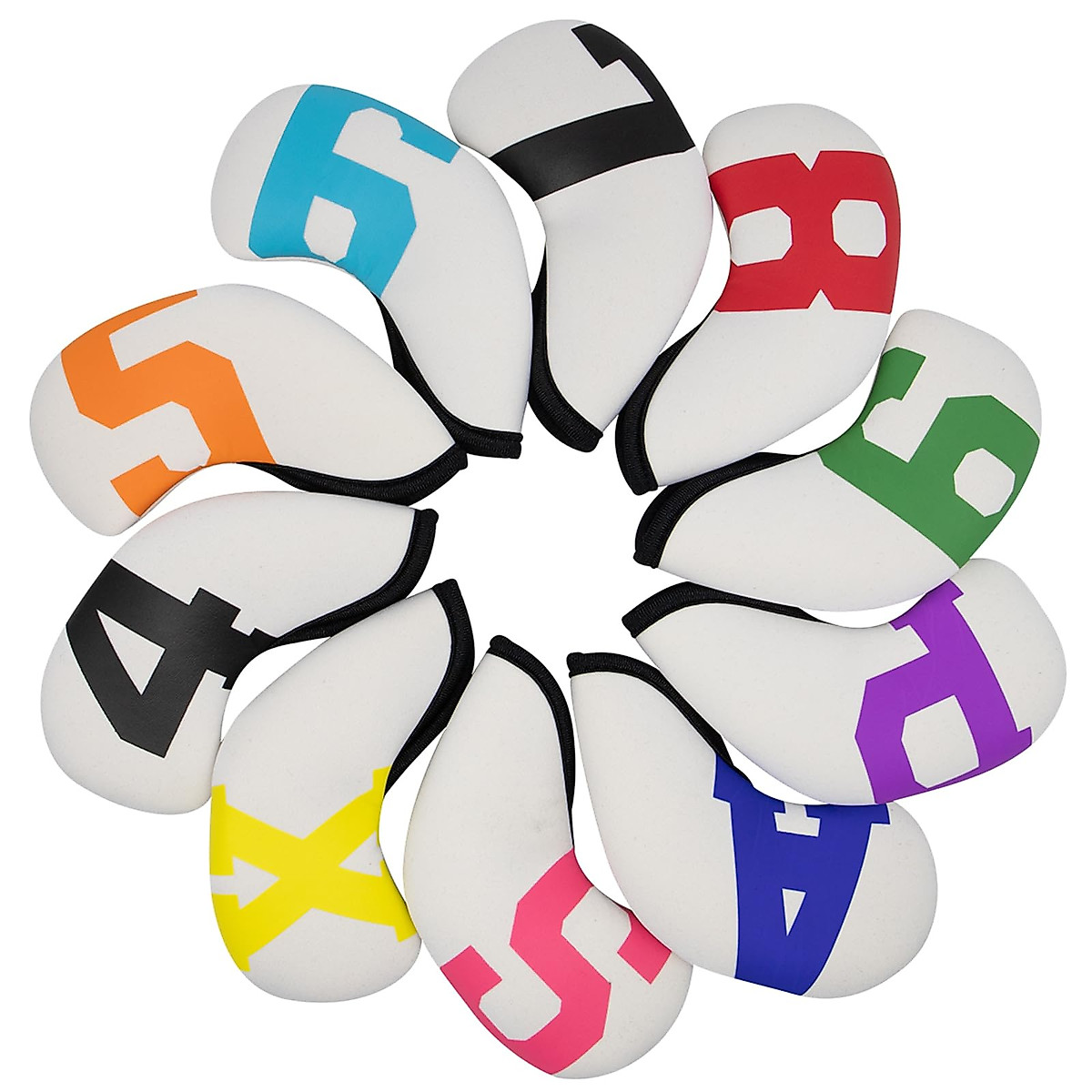 Golf Iron Covers,Golf Iron Head Covers with Colorful Number Neoprene Golf Iron Covers Set,Golf Club Head Covers for Iron Set Fit All Brands Golf Iron Headcovers 4/10pcs