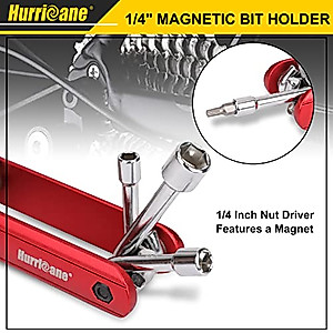 HURRICANE 6 in 1 Folding Nut Driver Set SAE, Hex Nut Driver Set, Cr-V Steel Shank. Premium Portable Premium Aluminum Handle. Easy to Carry Out, 3/16, 1/4, 5/16, 11/32, 3/8, 7/16 inch