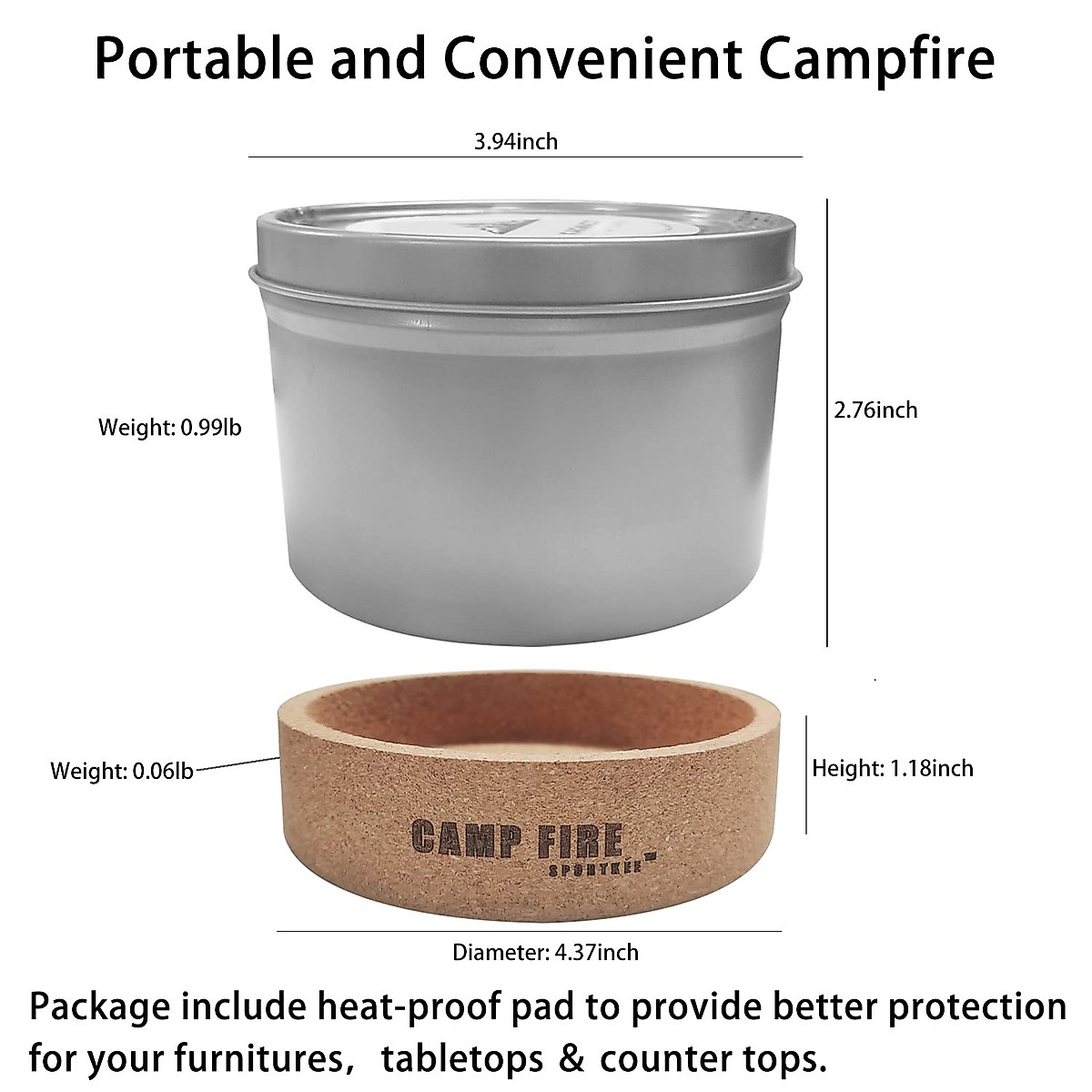 2 Pack of Portable Campfire Bonfire Candle Can Smore Maker Outdoor Fire Pit for Picnic Camping Hiking Fishing Climbing Emergency