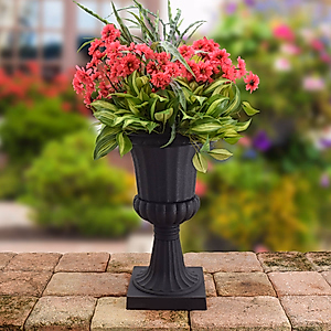 Arcadia Garden Products PL50BK-2 Deluxe Plastic Urn(Pack of 2), Black