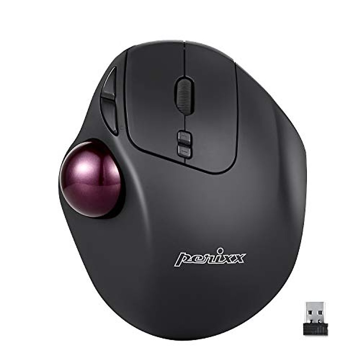 Perixx11568 Perimice-717 Wireless Trackball Mouse, Build-in 1.34 Inch Trackball with Pointing Feature, 5 Programmable Buttons, 2 DPI Level, Black