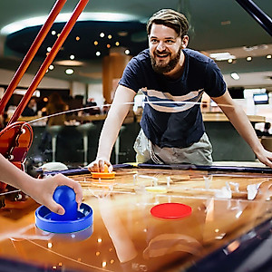 Coopay Air Hockey Pushers and Red Air Hockey Pucks, Goal Handles Paddles Replacement Accessories for Game Tables(4 Striker, 8 Puck Pack)