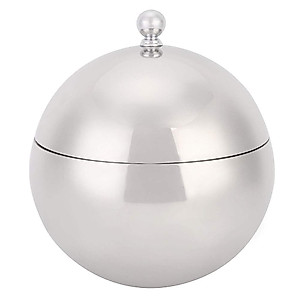 Ice Bucket Stainless Steel Spherical Double-layer Ice Bucket Stainless Steel Double Wall Insulation Ice Bucket Container Wine Champagne Barrel with Cover for Wedding Parties