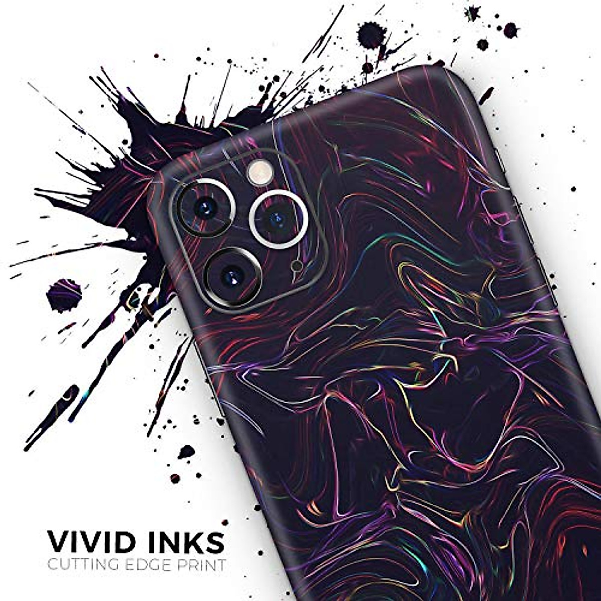 Design Skinz Liquid Abstract Paint Remix V26 - DesignSkinz Protective Vinyl Decal Wrap Skin Cover Compatible with The Apple iPhone 7 (Full-Body, Screen Trim & Back Glass Skin)