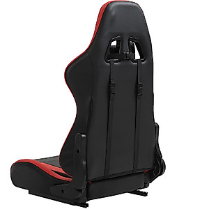 Supllueer Racing Seats Double Slide Rails Universal Racing Seats with Neck Waist Pillows fit Racing Simulator Cockpit Stand,Backrest 170 ° Ergonomic Adjustment,NO Stand