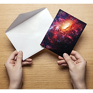 Better Office Products 50-Pack All Occasion Greeting Cards Box Set, 4 x 6 inch, 50 Assorted Blank Note Cards & 50 Envelopes, 6 Cosmic Galaxy Designs, Blank Inside, 50 Pack