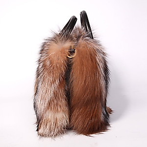 URSFUR Women's Winter Handbag Real Fox Stachel Bag Purse