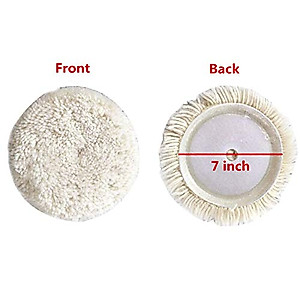 Inzoey Wool Buffing Pad,3 Pack 7" Car Polishing Pad with Hook and Loop for Cleaning & Cutting,Polishing,100% Wool Sheepskin Material,Durable and Soft