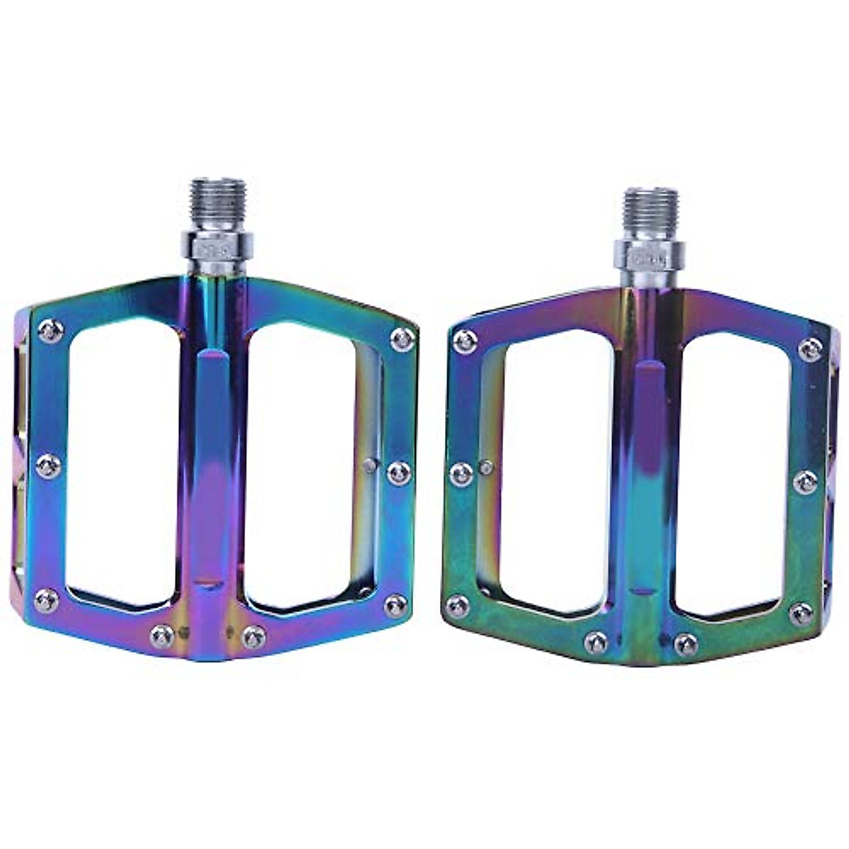 EVTSCAN 1 Pair Colorful Bicycle Pedals, Aluminum Alloy Universal Bike Pedals Replacement Compatible with Most MTB and Road Bicycle