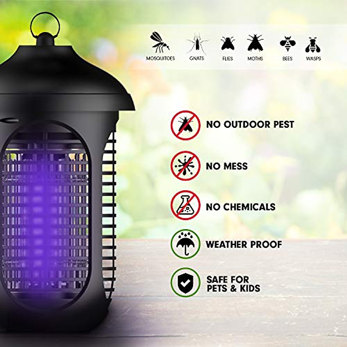 White Kaiman 40 Watt w/ 4000 Volt Outdoor Bug Zapper IP24 Weatherproof Indoor or Outdoor Mosquito Zapper